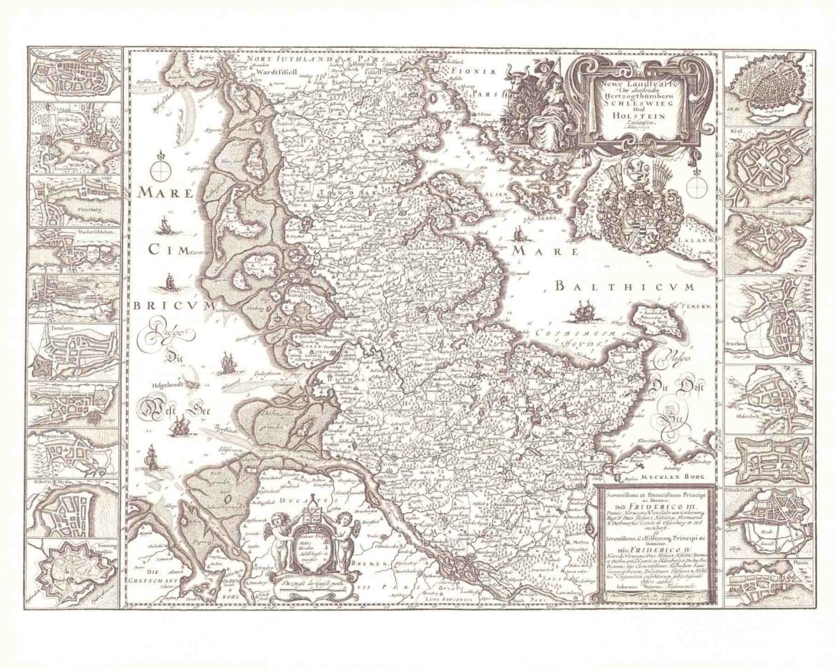 Landkort over Slesvig og Holstein - Historie Haderslev