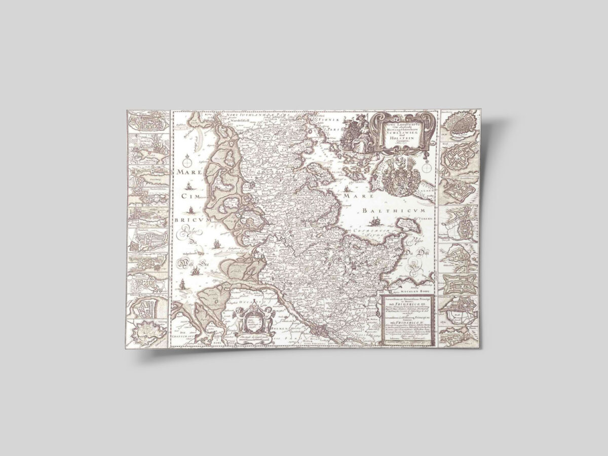 Landkort over Slesvig og Holstein - Historie Haderslev